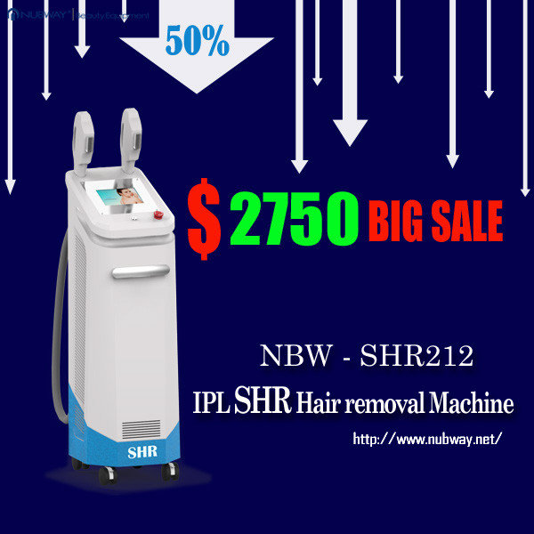 Launched in August! The Most Featured 2-handles SHR Hair Removal Machine Vertical/White