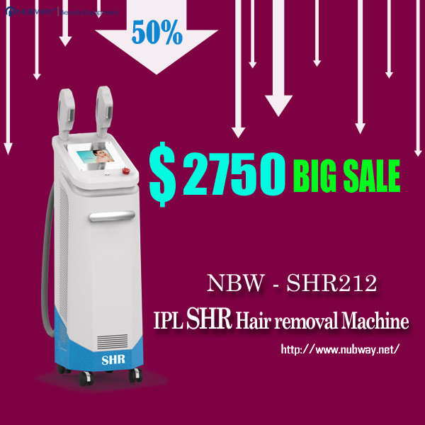Launched in August! The Most Featured 2-handles SHR Hair Removal Device Vertical/White