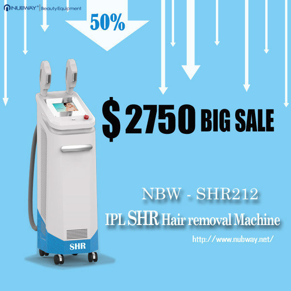Big Sales Promotion! The Most Featured 2-handles SHR Hair Removal Apparatus Vertical/White