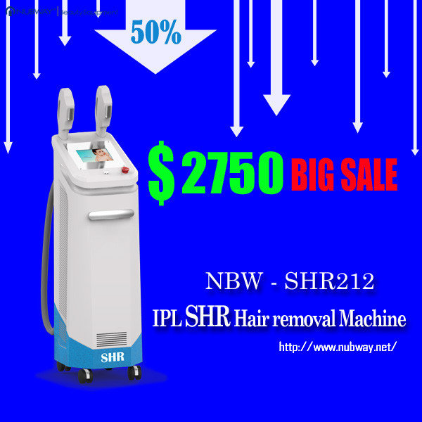 2014 Newest SHR! The Most Featured 2-handles SHR Hair Removal Equipment Vertical/White