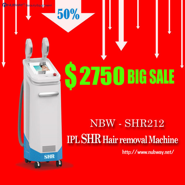 Newly-launched SHR! The Most Featured 2-handles SHR Hair Removal Device Vertical/White