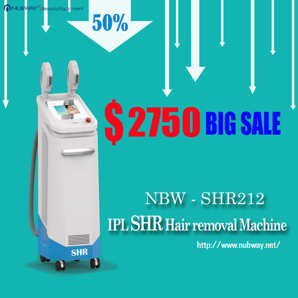 2014 Best Seller! The Most Featured 2-handles SHR Hair Removal Apparatus Vertical/White