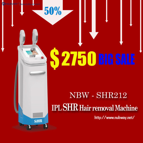 2014 Best Seller! The Most Featured 2-handles SHR Hair Removal Equipment Vertical/White