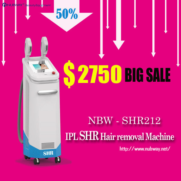 2014 Best Seller! The Most Featured 2-handles SHR Hair Removal Product Vertical/White