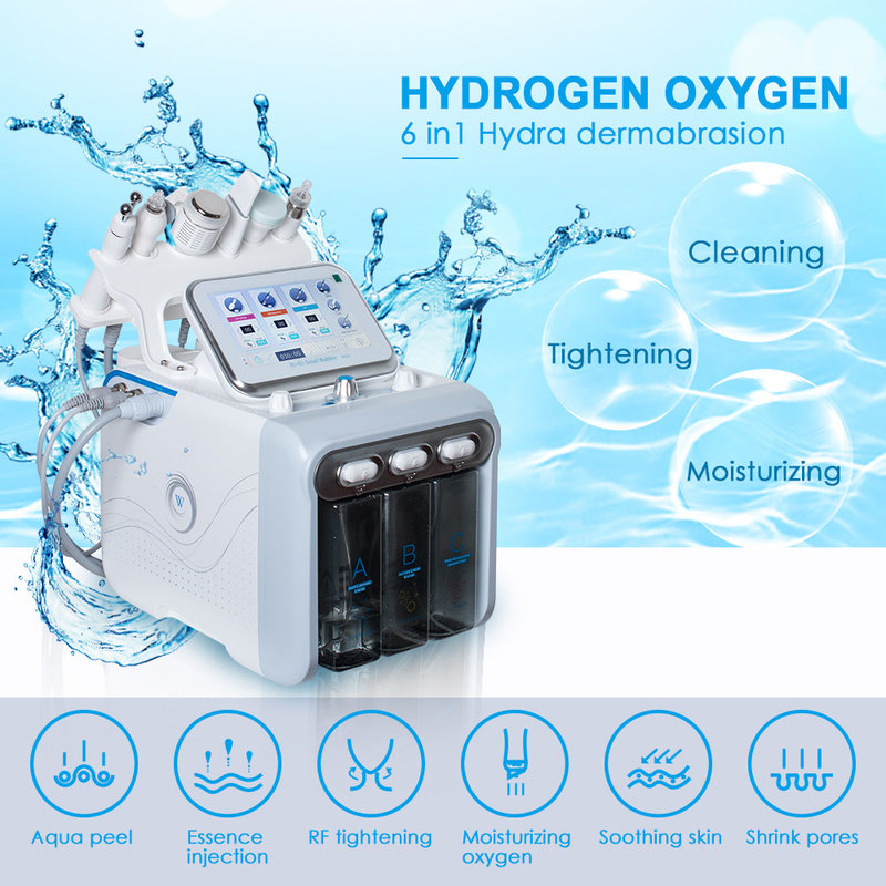 Microdermabrasion Machine 6 in 1 RF + Cold Hammer +BIO+ Scrubber+H2O2 Skin Deep Cleaning+H202 Skin Moisture