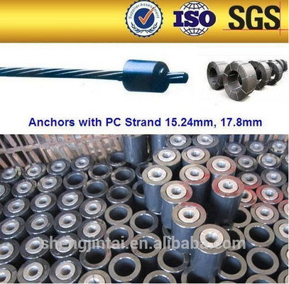 Postensoras pretensadas de herramientas Anchorage cunas para 12.7mm PC Strand