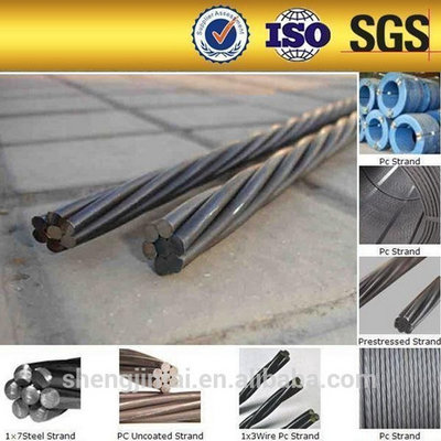 12.7mm unbonded pc steel strand prestressed concrete steel strand floor slab wire