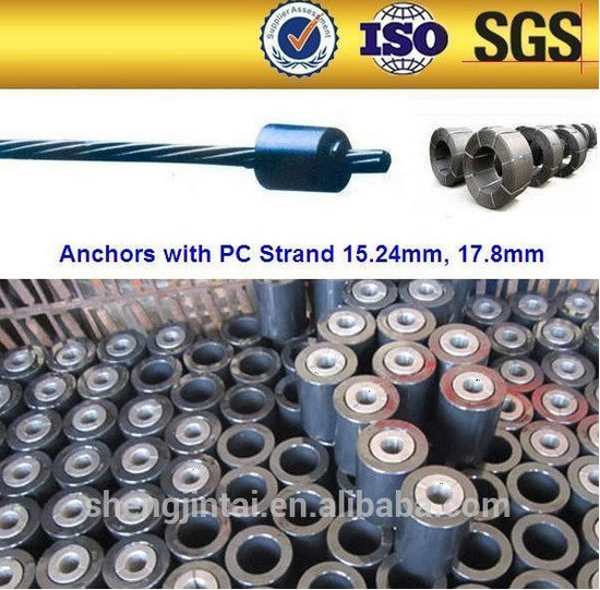 Postensoras pretensadas de herramientas Anchorage cunas para 12.7mm PC Strand
