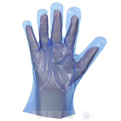 Food prepare  use Disposable CPE Gloves Cast Poly Glove smooth  embossed S/M/L/XL blue clear for hair salon
