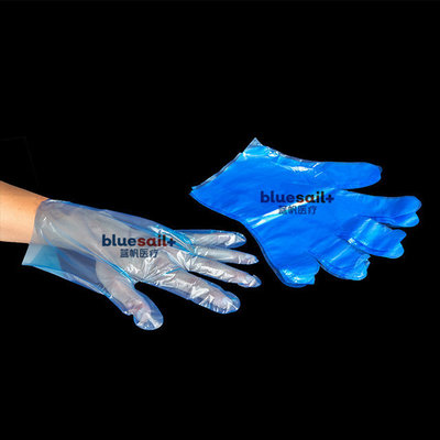 Transparent Blue Pink CPE Disposable PE Glove for Food Service with Dispensers