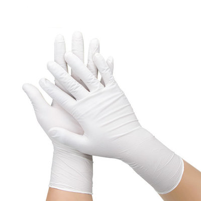 Top quality and low price white Powder Free  Nitrile Gloves Texfured finger for medical use 3.0g/3.5g/4.0g/4.5g/5.0g