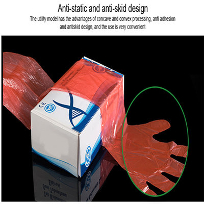 Two-finger Plastic PE  Gloves Polyethylene Gloves  poly gloves single use Embossed  or smooth Surface
