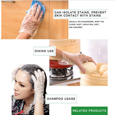 Two-finger Plastic PE  Gloves Polyethylene Gloves  poly gloves single use Embossed  or smooth Surface