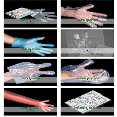 2019 best selling Two-finger Plastic PE  Gloves Polyethylene Gloves  poly gloves single use Embossed  or smooth Surface
