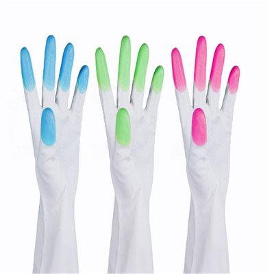 vinyl household gloves/cotton flock lined/pvc household gloves