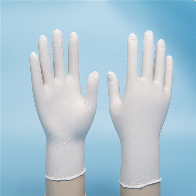 Top quality and low price white Powder Free  Nitrile Gloves Texfured finger for medical use 3.0g/3.5g/4.0g/4.5g/5.0g