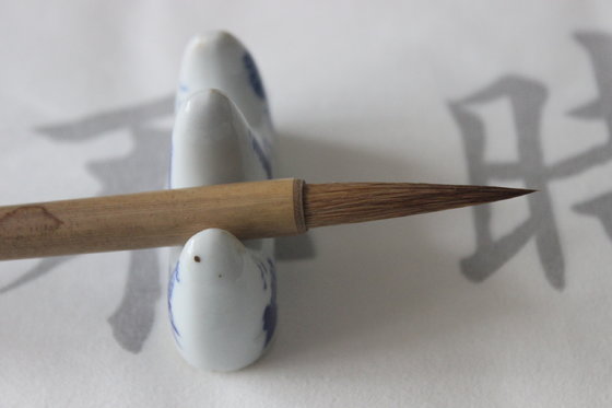 Customised Size Bamboo Calligraphy Brush , Soft Brown Chinese Writing Brush