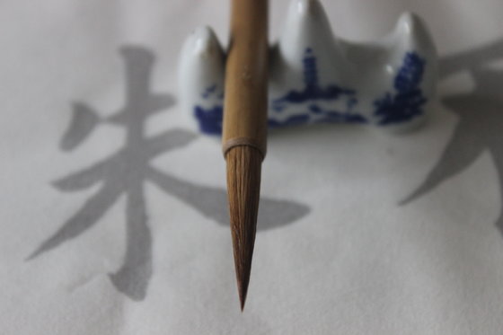 Customised Size Bamboo Calligraphy Brush , Soft Brown Chinese Writing Brush