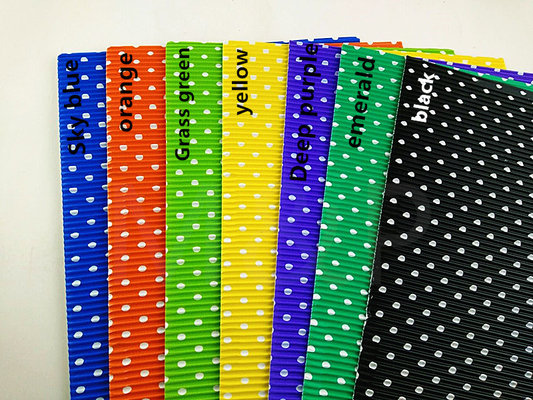 Deep Purple Black Coloured Corrugated Sheets , Round White Dots  Corrugated Wrapping Paper