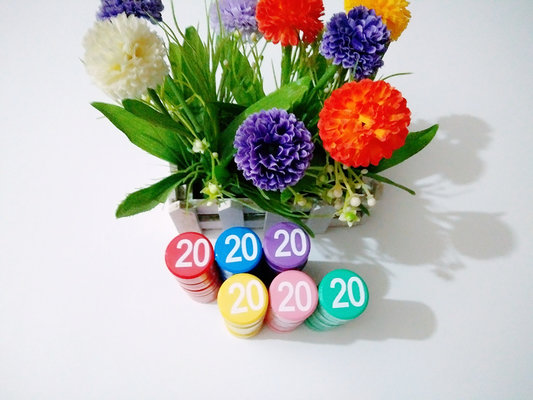 8mm Yellow   Small Fridge Magnets , Durable Plastic Covered Magnets
