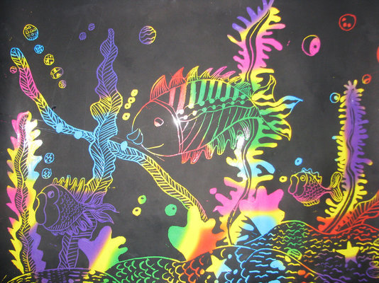 Customized Pattern Black Scratch Off Paper , Engraving Art Paper 50 * 38cm