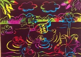 Beautiful Scratch Color Paper 100cm X18cm , Custom Size Diy Art Paper For Kids
