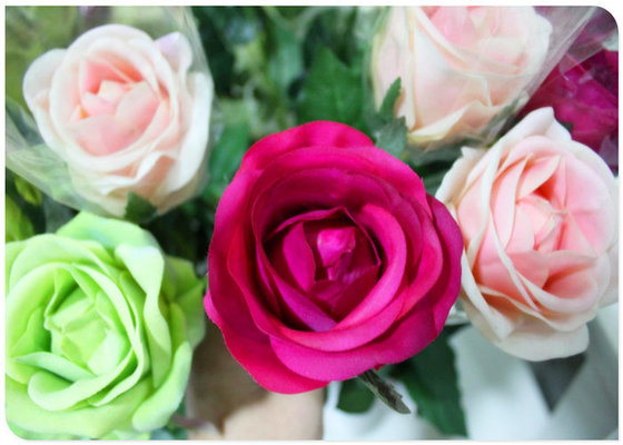 Silk Simulation Artificial Flower Stems Sponge Paper Flowers Rod  with White