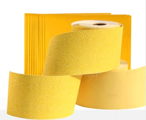 Yellow Colored Sand Paper Wet Or Dry Sandpaper For Metal Abrasive Sand Cloth Jumbo Roll