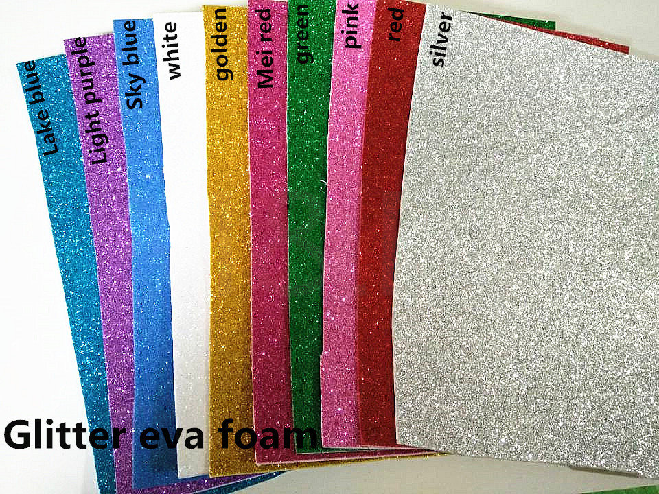 2mm gold silver glitter EVA foam sponge paper A4 paper back rubber sponge Can make arrangement The school manual creati