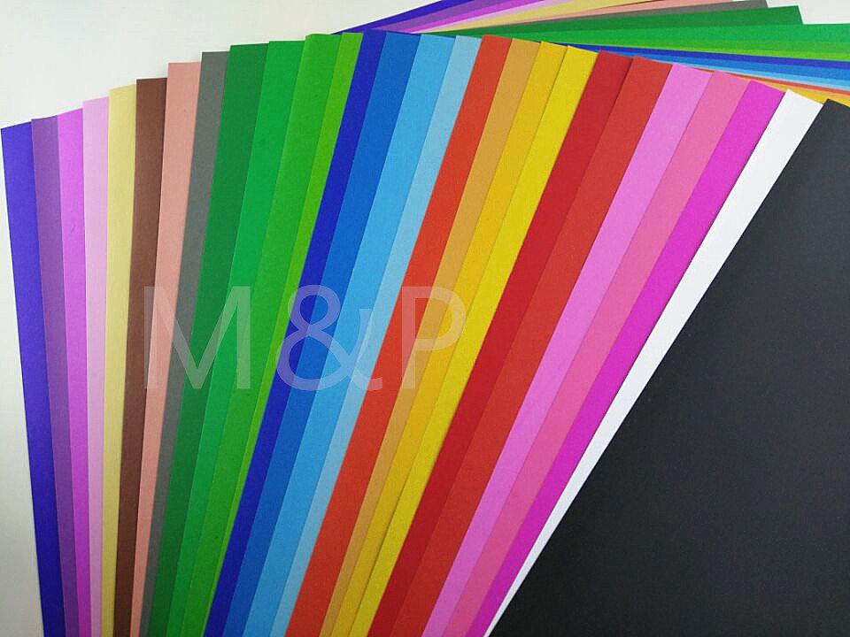 Multi - Purposed Colored Hard Paper , Pastel Colored Cover Stock Paper