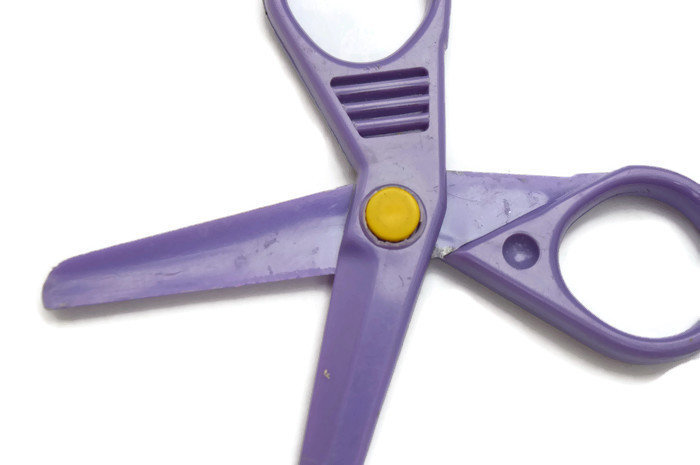 Children Purple Craft Paper Scissors , Art Paper Scissors For 2 Year Old