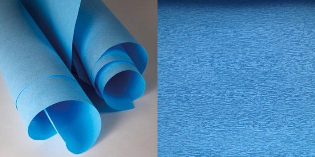 Full - Scale Pink Blue Coloured Crepe Paper Sheets For Home Decoration