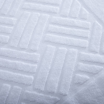 terry cloth white cotton hotel bath floor mat, bath foot towel,50*80cm bathroom floor towel