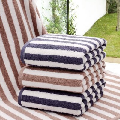 wholesale 100% cotton striped hotel bath towels