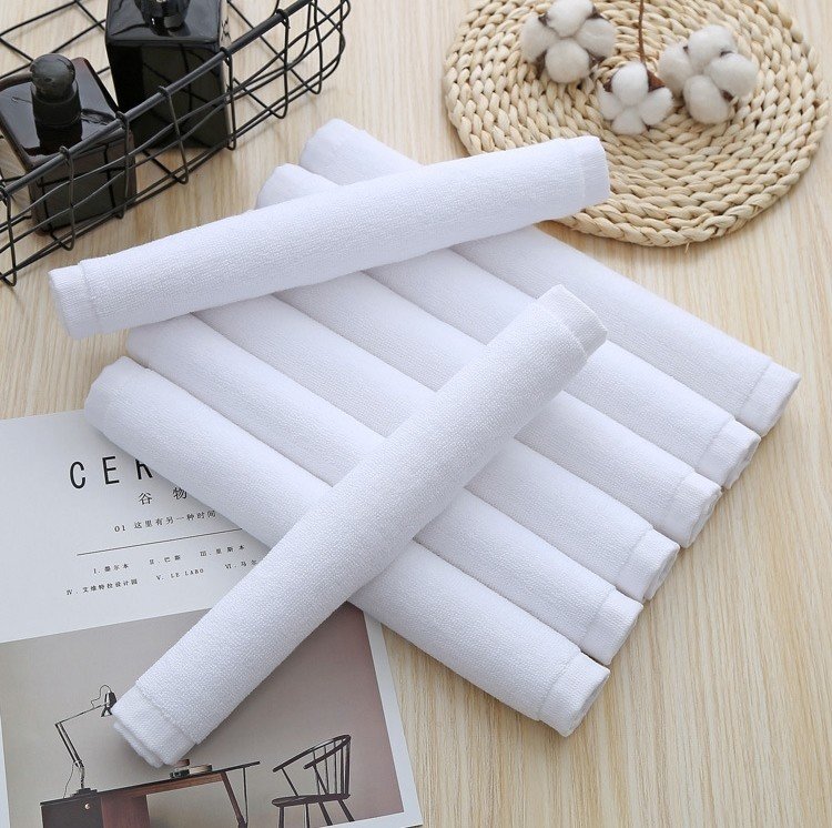 30*30cm Wholesale 100% Cotton Hotel hand towels hotel satin band hand towels