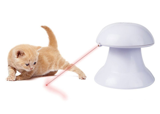 Happy White Cat Laser Toy Light 18 X 18cm Size With 4 Different Speed Modes