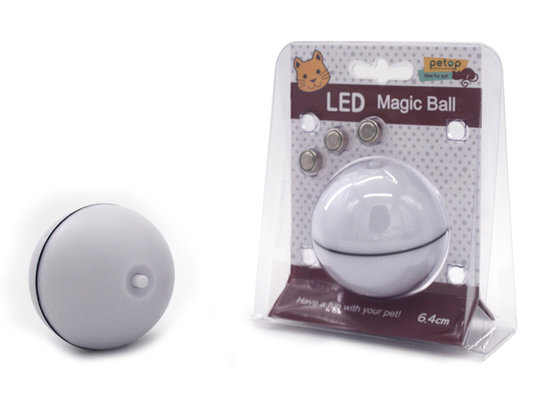 Interactive LED Motorized Dog Ball , White Color Motorized Dog Chase Toy