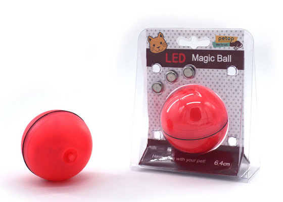 Eco Friendly Plastic ABS Rolling Cat Toy , White / Blue / Red Dog Toy Ball