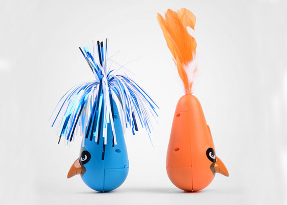 Automatically Rotate Safe Cat Toys , Interactive Pet Cat Toy With Plush Feather
