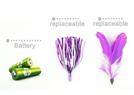 Interactive Electronic Wobble Cat Toy 4 Different Color Available With Feather