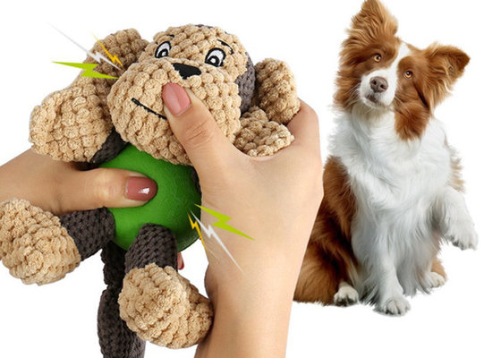 Durable Squeaky Dog Rope Toys Pet Training Double Layer Fabric Structure For Boredom