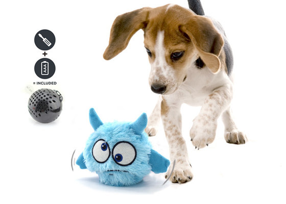 Automatic Interactive Plush Dog Squeaky Toy , Pet Dog Toy With Batteries