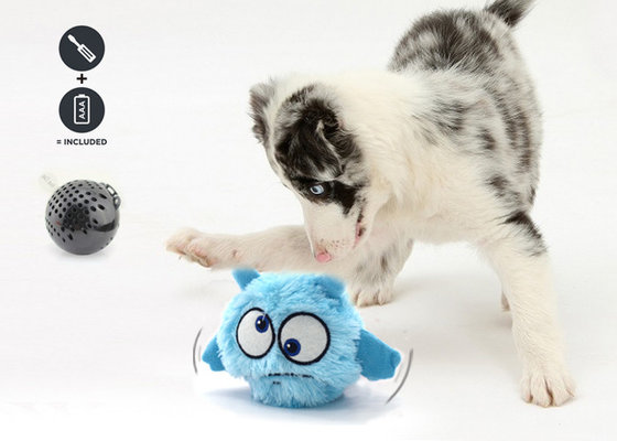 Bouncer Plastic Battery Operated Dog Ball Easy Play With Plush Cover