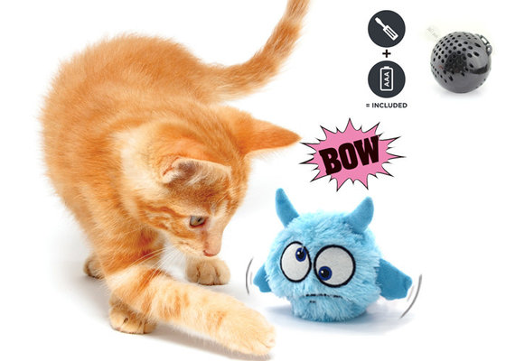 Plush Cover Battery Operated Dog Toy Auto Bounce / Squeak With 20 - 25 cm Length