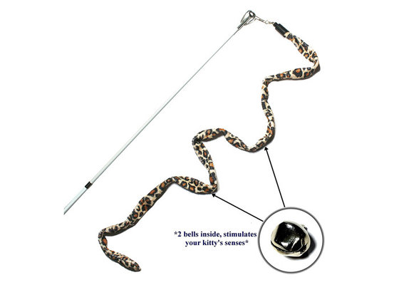Multi Colors Cat Feather Teaser Wand , PVC Material Cat Stick Toy For Kitten