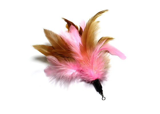 Multi Colors Cat Feather Teaser Wand , PVC Material Cat Stick Toy For Kitten