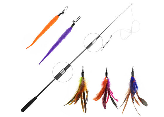 Popular Interactive Cat Wand Toys , Non Toxic Retractable Cat Teaser Toy