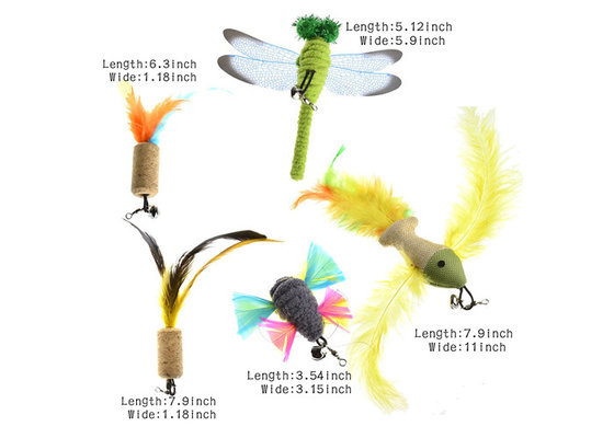 Funny Flexible Cat Feather Toys / Cat Bird Toy With Durable Fishing Line