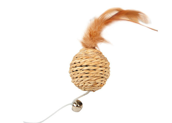 Double Feather Cat Toy Wand Retractable With Bell Long Elastic String