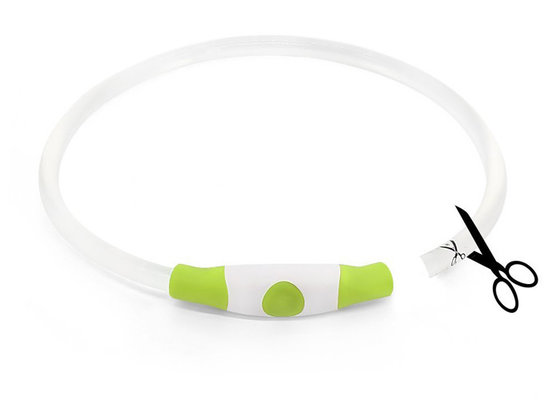 Cuttable LED Dog Collar Water Resistant Battery Powered Pet Necklace Loop